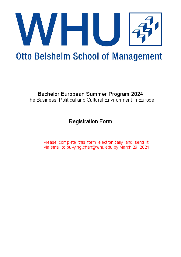 Registration and Fee | WHU